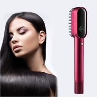 China BLDC Hot Air Styling Brush Ceramic Brushless Hair Straightener Dryer Brush for sale