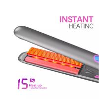 China PET Titanium Ceramic Hair Straightener 240V Infrared Flat Iron Styling Tools for sale
