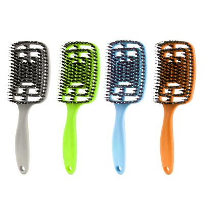 China Ergonomic Handle Hair Massage Brush Comb Bristle Nylon ETL for sale