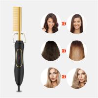 China 200C Titanium Hair Straightener Hot Comb Brush PTC Heater 2.5m Cord for sale