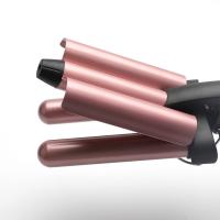China Ceramic Barrel Hair Ribbon Curler LCD Display Three Barrel 230C Portable for sale
