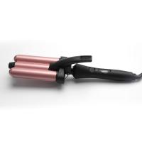 China Ceramic Barrel Hair Ribbon Curler LCD Display Three Barrel 230C Portable for sale