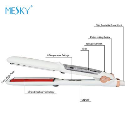 China 2.5m Cord MCH Ceramic Tourmaline Hair Straighteners Infrared Steam Hair Straightener for sale