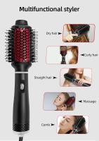 China Round Blow Out Brush Hair Dryer Volumizing Titanium Hot Tools One Step Blowout Volumizer for sale