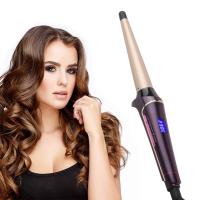 China Ceramic Tourmaline Hair Curling Wand LCD Digital Hair Curler Styler Easy to Use for sale