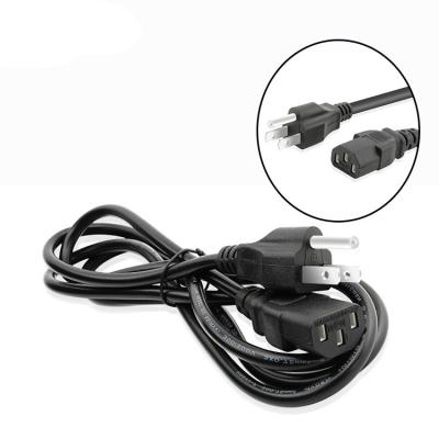 China 1.4m Length 3 Pin Plug Power Cord IEC 320 C7 PVC Insulation Copper Conductor for sale