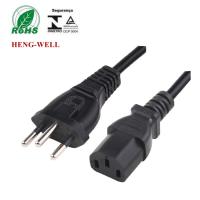 China AC 3 Round Pin Brazil Power Cord 2m INMETRO For Home Appliance for sale