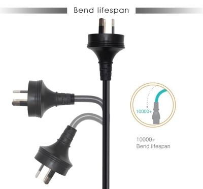 China 6.8mm OD SAA Power Cord Australian 3 Pin Plug IEC 320 C13 Right Angle for sale