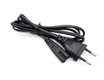 China European 2 Pin Laptop Computer Power Cord 1.8m Length PVC Jacket Pure Copper for sale