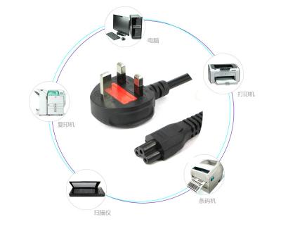 China AC250V 10A UK Power Cord 60227 IEC53 Female End For Laptop for sale