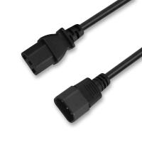 China Black IEC 60320 C13 Household Extension Cord 125V 10A 3 Prong AC Power cable for sale