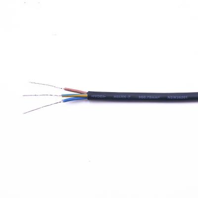 China OEM ODM Black Rubber Flex Cable 0.75mm2 VDE CCC ROHS certification for sale