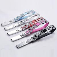 China Alphabet Bracelet Jewelry Style Crystal USB Stick Metal 64GB 128GB for sale