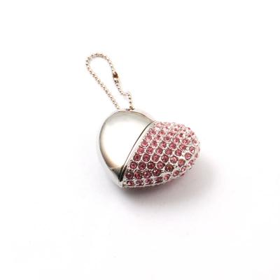 China Jewelry Style 3.0 Heart USB Flash Drive For Lady Necklace 64GB 128GB for sale