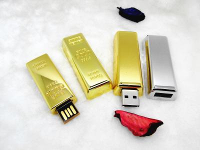 China Metal 2.0 Gold Bar USB Fast Reading And Writing Speed 64GB 128GB for sale