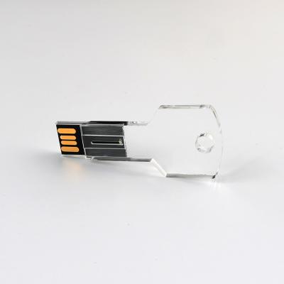 China Transparent Clear Acrylic Key Usb Flash Drive 128GB Conform US Standard for sale