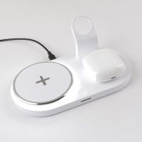 China Plastic White 4 In 1 Wireless Charger For Phone Earphone Watch Fast Charging for sale