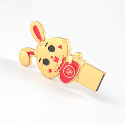 China Rabbit Shaped Metal Usb Flash Drive Grade A Chip 128GB 80MB/S European Standard for sale