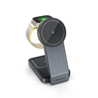 China Collapsible Wireless Charging 3 In One Fast Charger 15W Black And White for sale