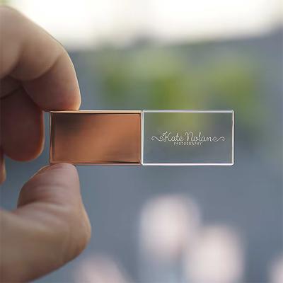 China Engraving Or Print Logo Fast Speed Crystal Usb Flash Drives With Type C And UDP for sale