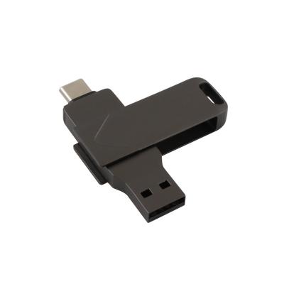 China Type C And Usb Both Port Fast Memory Stick Metal Body Gun Black Color for sale