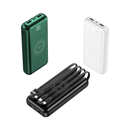 China 4 Cable With One Body Plastic Power Bank Lithium Battery Superspeed for sale
