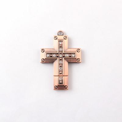 China 128gb Crystal Usb Flash Drive Bulk Cruciform Necklace Shaped For Christmas Or Holiday for sale