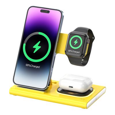 China Fast 3 In 1 Wireless Foldable Charger For Watch Earphone IPhone for sale
