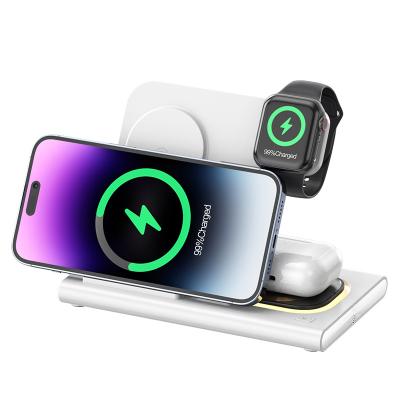China Fast Foldable 3 In 1 Wireless Charger 15W For Phone Watch Earphone for sale