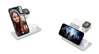 China LED Light Multifunction Wireless Charger for 15W Fast Charging and Qi-enabled Devices for sale