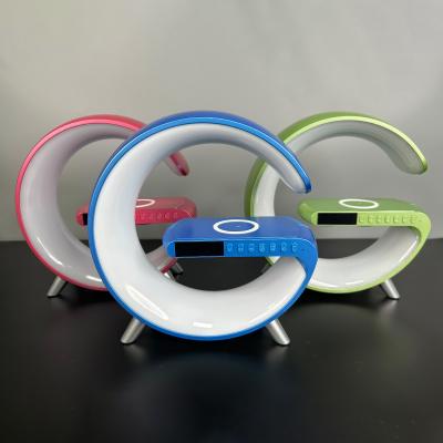 China High-Performance 5 In 1 QI Wireless Charger With LED / Speaker / Clock for sale