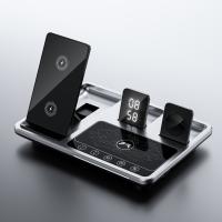 China 3 In 1 Magnetic Foldable Wireless Charger Embossing Logo With Leather Base for sale