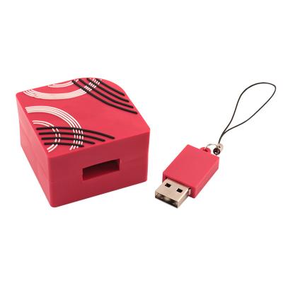 China Custom Silicone USB Flash Drives Full Color Print Rectangle Shape 128GB Capacity for sale