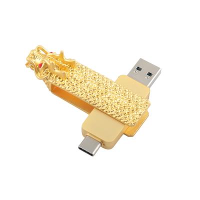 China Dragon-Shaped Type C And Usb Flash Drive With Fast Reading And Writing 3.0 usb for sale
