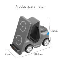 China Gray Wireless Charging Station Car Shape Night Light 15w Output Voltage DC5V/1.2A for sale