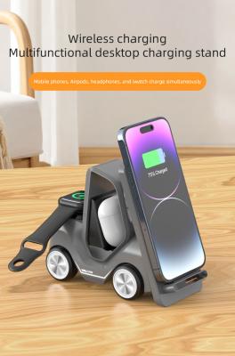 China 4 In1 Fast 15w Wireless Charging Station Car Shape Truck Shaped With Night Light for sale
