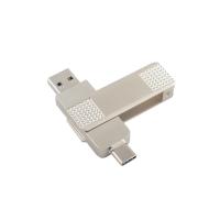 China Silver Type C Metal USB Flash Drives Can 360 Degree Rotation With Password Protection for sale
