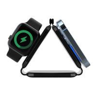 China Portable Three-In-One Magnetic Wireless Charger for Fast Phone Charging in Black/White for sale