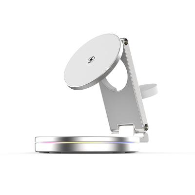 China 360-Degree Rotation 15W Magnetic Wireless Charger with Type C Cable 98.3*24.7*95.8mm for sale