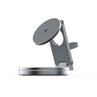 China Foldable Magnetic Wireless Charger with 360-Degree Rotation and 15W Power Output for sale