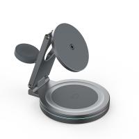 China Foldable Magnetic Wireless Charger with 360-Degree Rotation and 15W Power Output for sale