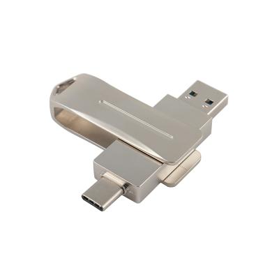 China Silver Metal Usb Flash Drive With Type C Use By Phone And Computer Type C Port for sale