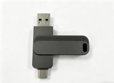 China Gun Black Color Usb 3.0 + Type C 1005 Passed H2 Test Type C USB Flash Drives Fast Match USA And EU Standrad for sale