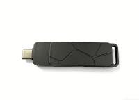 China Gun Black Body Laser LOGO Type C USB Can Put Keychain Or Lanyard And Keyring for sale
