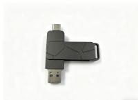 China Gun Black Body Laser LOGO Type C USB Can Put Keychain Or Lanyard And Keyring for sale