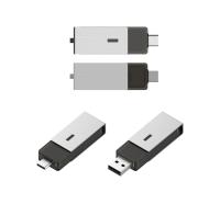 China The USB Silver Clip Can Rotate 360 Degrees And The USB A And The TYPE C Both Can Be Extended Usb Flash Drive for sale