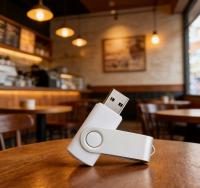 China White Plastic USB Stick Characteristic Recycle Material Full Memory Graded Twist usb flash drive for sale