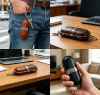 China Grade A Leather Usb Memory Leather Usb Flash Drive Flash Drive Featuring Grade A Chip And Leather Exterior For Executive for sale