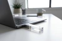 China Acrylic USB Stick Offering Up To 5 Gbps Data Transfer Speed Customized Package Ensures Quick Data Access Engraving Logo On Acrylic Part for sale