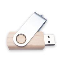 China Twist Shaped Wooden USB Drive Metal Case Bamboo Color Embossing LOGO for sale